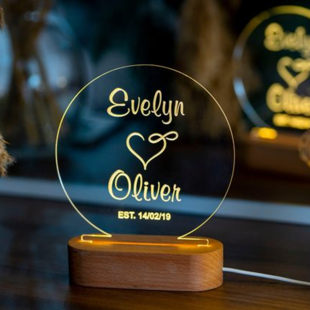 Personalised Lamp of Love 3D Illusion Lamp – TheSassyTrunk.in